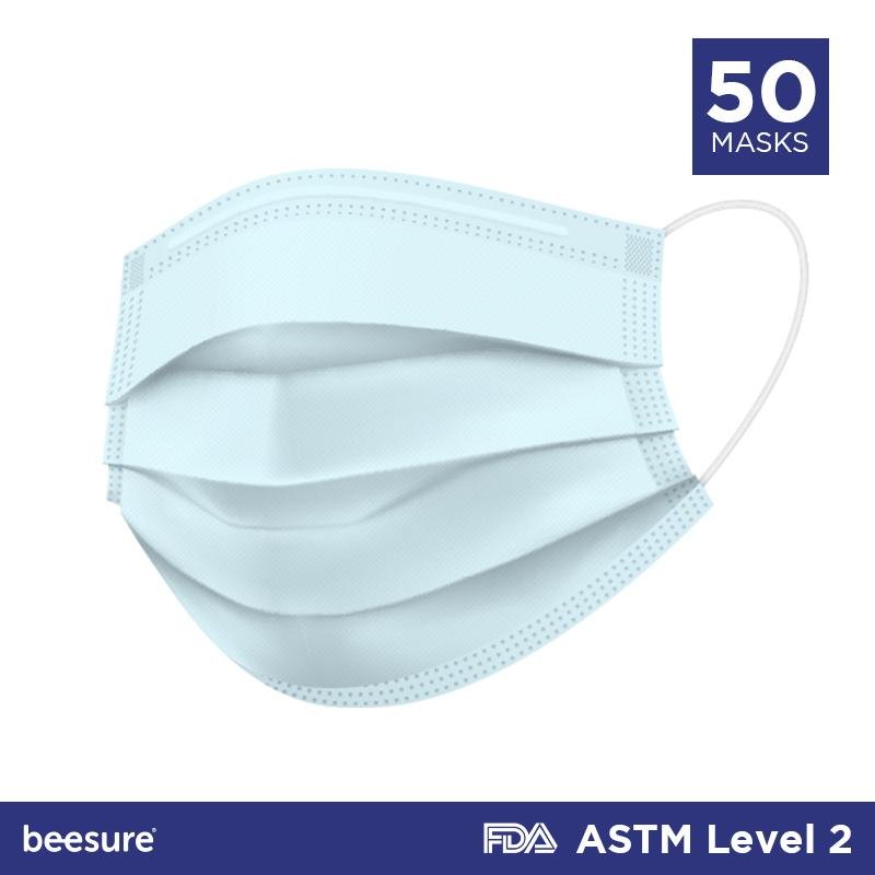BeeSure Surgical Face Mask ASTM Level 2 - 50/box – Primo Dental Products